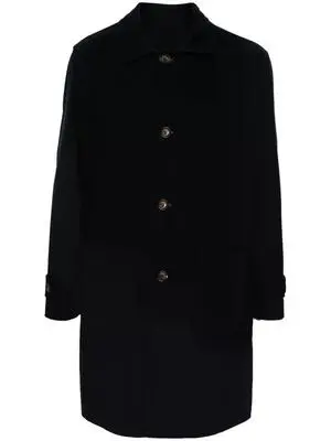 Eleventy Single-breasted Reversible Wool Coat