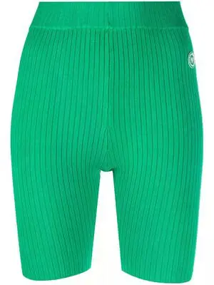 Sporty & Rich Logo Patch Ribbed Shorts