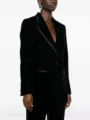 TOM FORD Single-breasted Velvet Blazer - Black