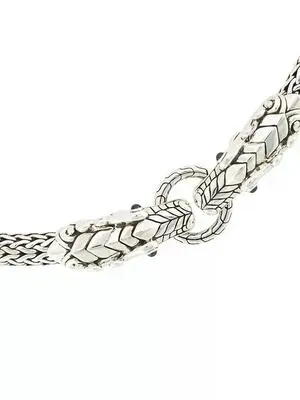 John Hardy Legends Naga Double Dragon Head Sterling Necklace With Sapphire Embellishment