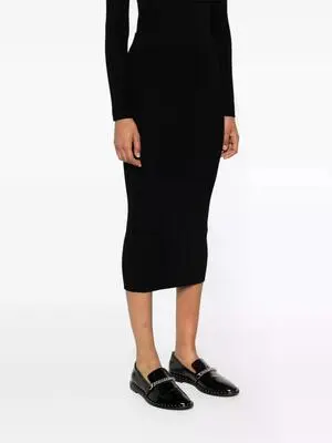 P.a.r.o.s.h Ribbed Knit Midi Skirt