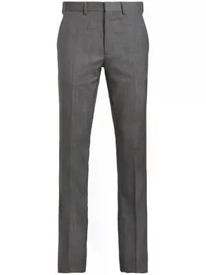 Ralph Lauren Purple Label Wool Pressed-crease Tapered Trousers - Grey
