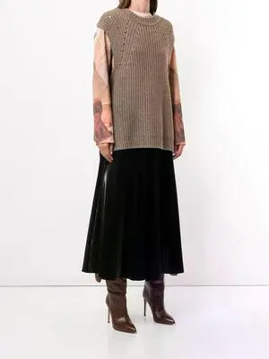 Goen.j Side-tie Knitted Sleeveless Top - Brown