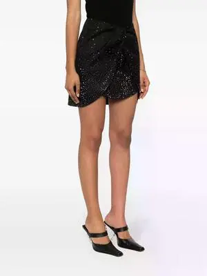 Off-White Crystal Embellished Mini Skirt