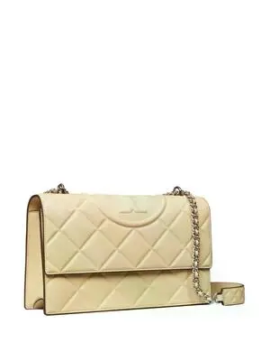 Tory Burch Fleming Quilted Leather Shoulder Bag - Neutrals