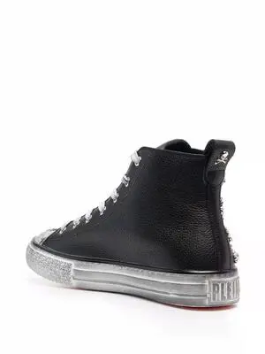 Philipp Plein Megastar Crystal-embellished High-top Sneakers - Black
