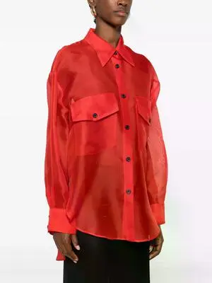 Khaite Mahmet Silk Shantung Organza Shirt