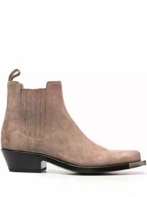 BUTTERO® Suede Square-toe Ankle Boots - Neutrals