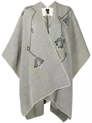 Voz Double V-neck Merino Shawl - Grey