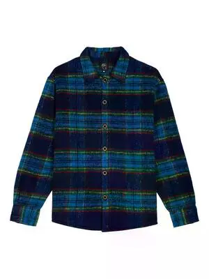 BRAIN DEAD Checked Flannel Shirt - Blue