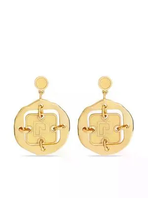 Rabanne Medal Drop Earrings - Gold