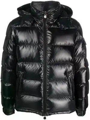 Moncler Moncler Maya Zip-Up Padded Hooded Jacket Black