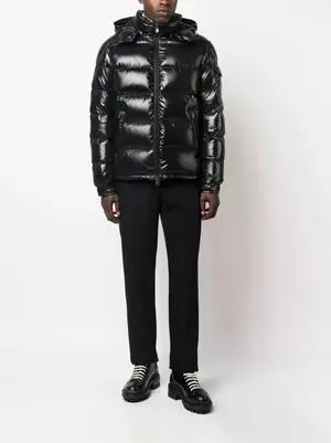 Moncler Maya Zip-up Padded Hooded Jacket - Black
