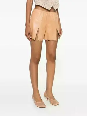 Blumarine Vented Leather Shorts