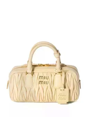 Miu Miu Arcadie Matelassé Tote Bag - Neutrals