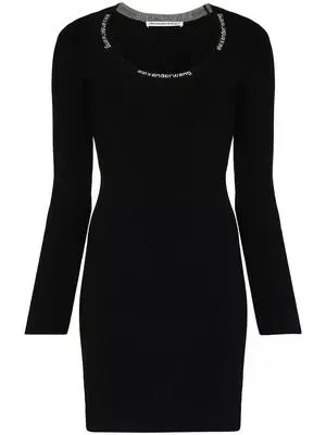 Alexander Wang Logo-trim Bodycon Mini Dress