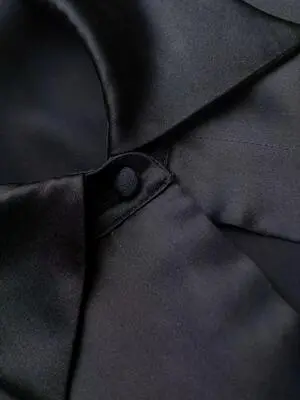 Carine Gilson Long-sleeve Silk Satin Shirt - Grey
