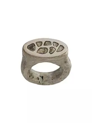 PARTS OF FOUR Sterling Diamond Roman Ring - Silver