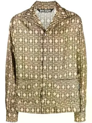 Palm Angels Monogram-print Silk Shirt