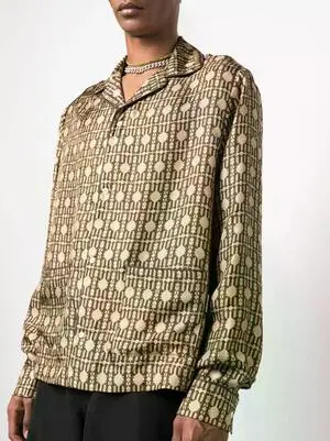 Palm Angels Monogram-print Silk Shirt