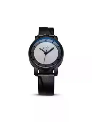 FOB PARIS Automatic Watch With Leather Strap - Silver