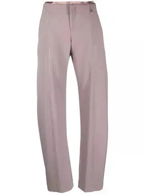 SSHEENA Layered Waistband Straight-leg Trousers - Purple
