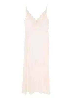 Carine Gilson Calais Caudry-lace Silk Nightdress - Pink