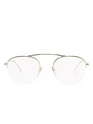 Saint Laurent Logo-engraved Round-frame Glasses