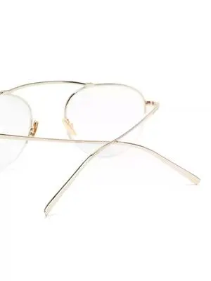 Saint Laurent Logo-engraved Round-frame Glasses