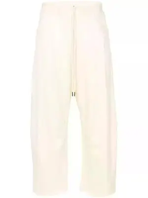 R13 Pleated Cropped Track Pants - Neutrals