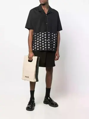 Sacai Woven Tote Bag With Embroidered Logo