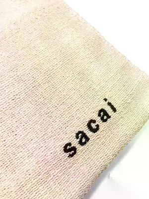 Sacai Woven Tote Bag With Embroidered Logo