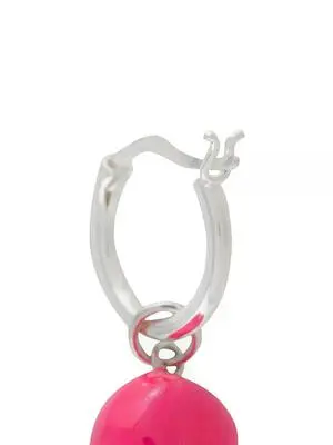 TRUE ROCKS Skull Drop Hoop Earring - Silver