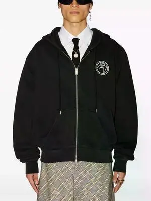 AMBUSH Logo-embroidered Organic Cotton Hoodie