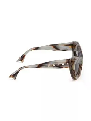 Marni Marbled Pattern Cat-eye Frame Sunglasses