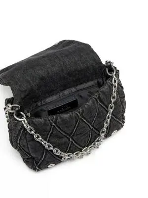 DIESEL® Charm-d M Denim Shoulder Bag - Black
