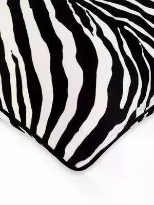 Dolce & Gabbana Medium Zebra-print Velvet Cushion - Black