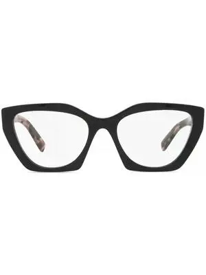 Prada Geometric Frame Glasses - Black