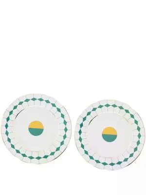 REFLECTIONS COPENHAGEN Ponta Set Of 2 Dessert Plates - Green