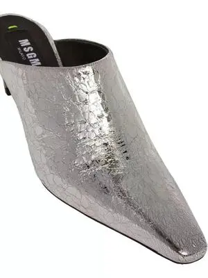 MSGM Metallic Leather Mules