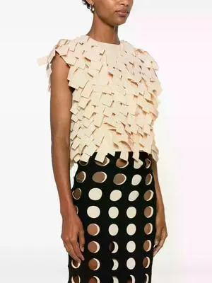 A.W.A.K.E. Mode Sleeveless Fringed Crop Top