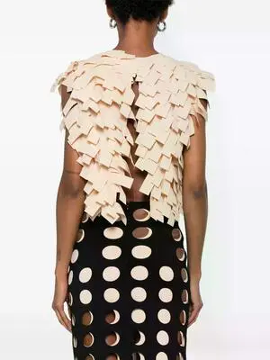 A.W.A.K.E. Mode Sleeveless Fringed Crop Top