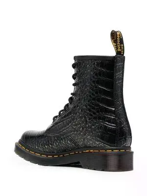 Dr. Martens Leather Croc Effect Lace Up Boots