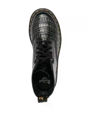 Dr. Martens Leather Croc Effect Lace Up Boots