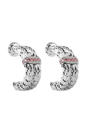 OFFICINA BERNARDI 18kt White Gold Ophidia Ruby Hoop Earrings - Silver
