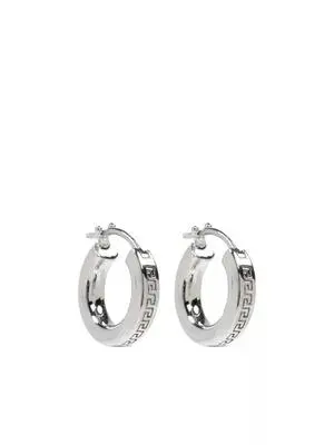Versace Greca Motif Hoop Earrings - Silver