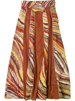 MULLER OF YOSHIOKUBO Abstract Pattern Midi Skirt - Orange