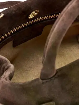 Manu Atelier Suede Tote Bag With Buckle Detail