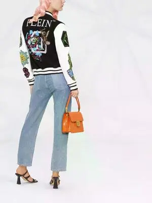 Philipp Plein Colour-block Embroidered Patches Varsity Jacket