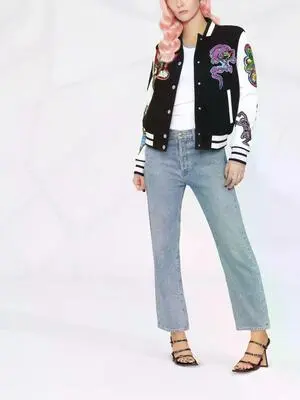 Philipp Plein Colour-block Embroidered Patches Varsity Jacket